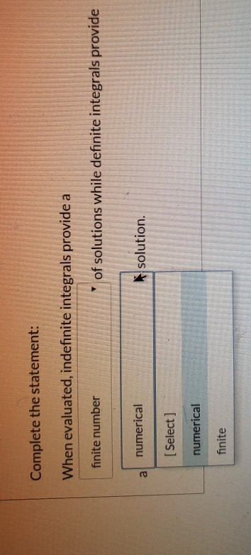 Solved Complete the statement: When evaluated, indefinite | Chegg.com
