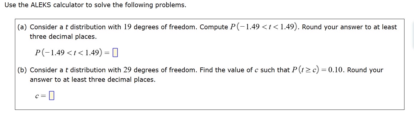 Solved Use the ALEKS calculator to solve the following | Chegg.com