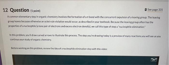 2 Question (1 point) A common elementary step in | Chegg.com