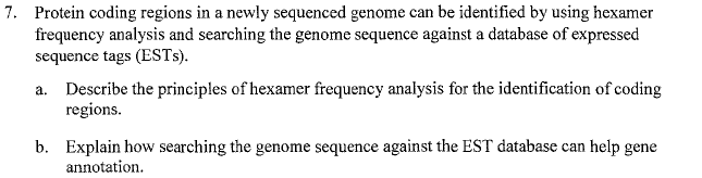 Solved Protein coding regions in a newly sequenced genome | Chegg.com