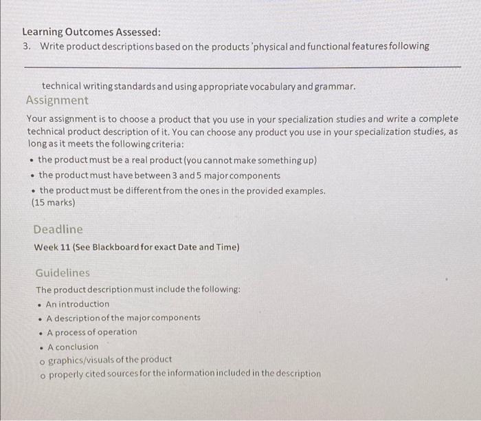 Solved Learning Outcomes Assessed: 3. Write product | Chegg.com