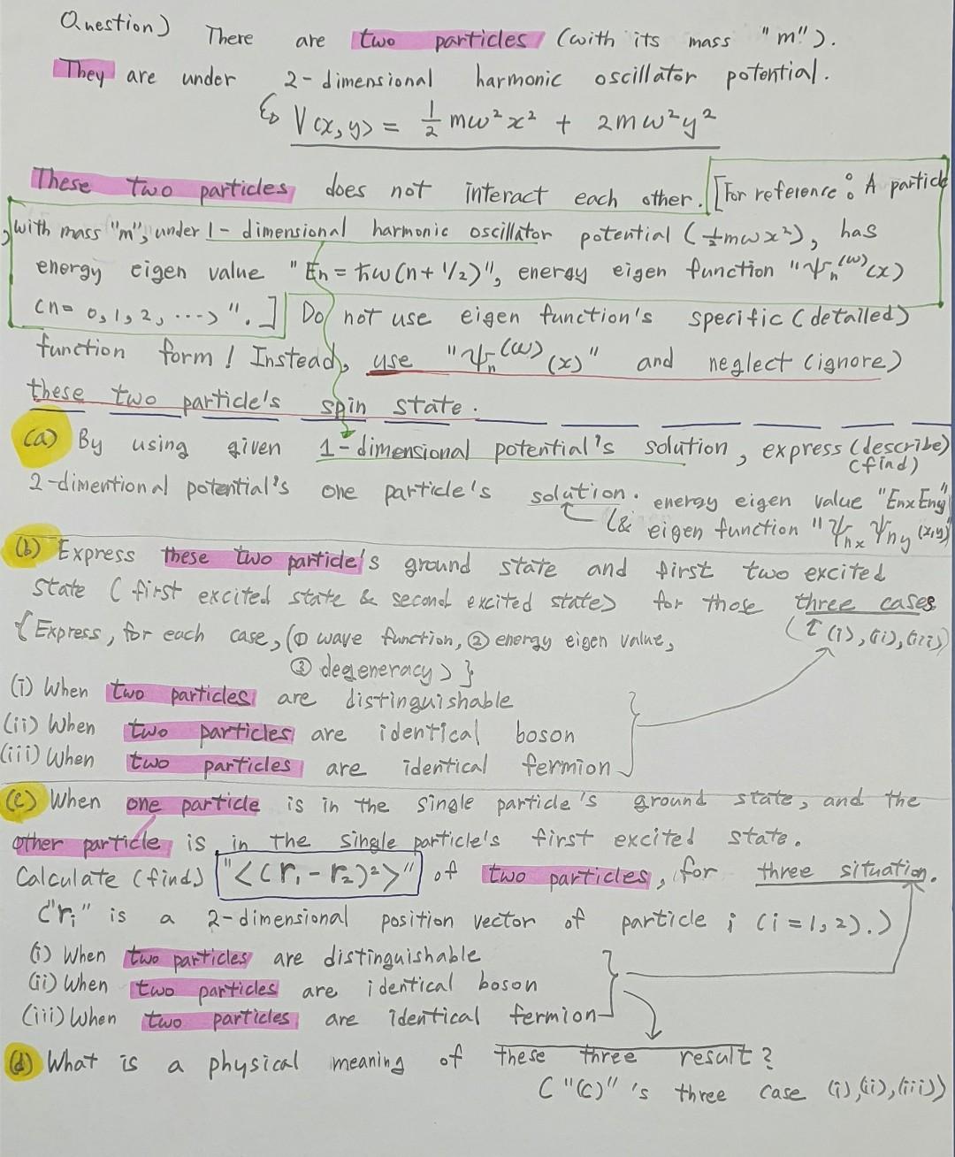 Solved Onestion) There are two particles/ (with its mass " m | Chegg.com
