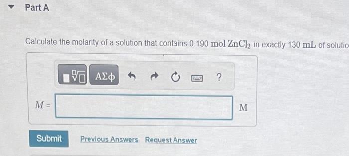 Solved Calculate the molarity of a solution that contains | Chegg.com