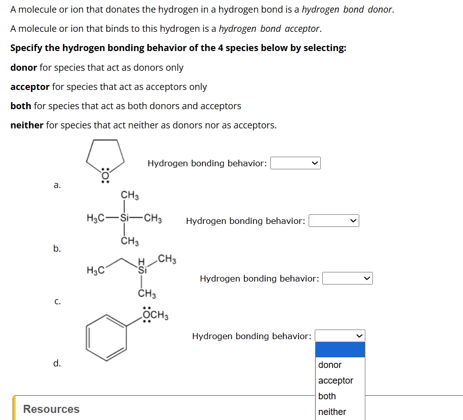 A molecule or ion that donates the hydrogen in a | Chegg.com