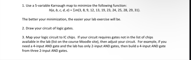 Solved Use a 5-variable Karnaugh map to minimize the | Chegg.com