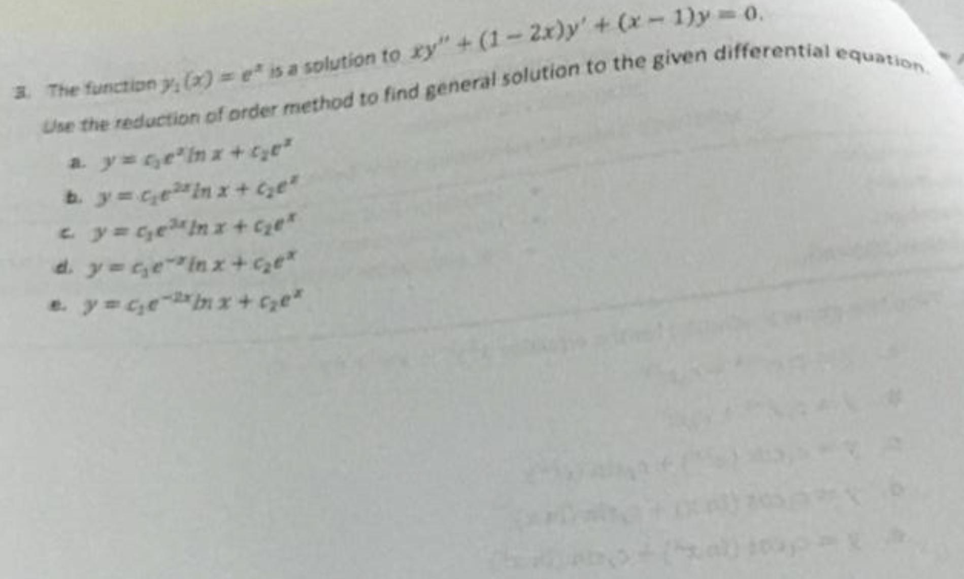 Solved The function y1(x)=ex ﻿is a solution to | Chegg.com
