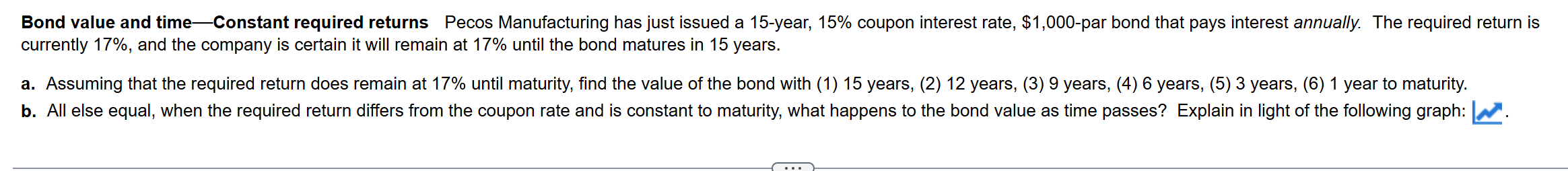 Bond value and time-Constant required returns Pecos | Chegg.com