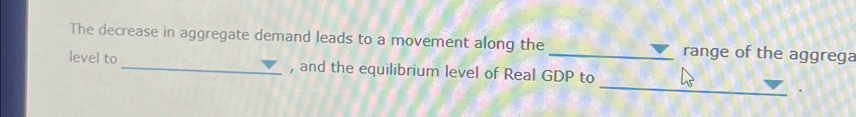 Solved The decrease in aggregate demand leads to a movement | Chegg.com
