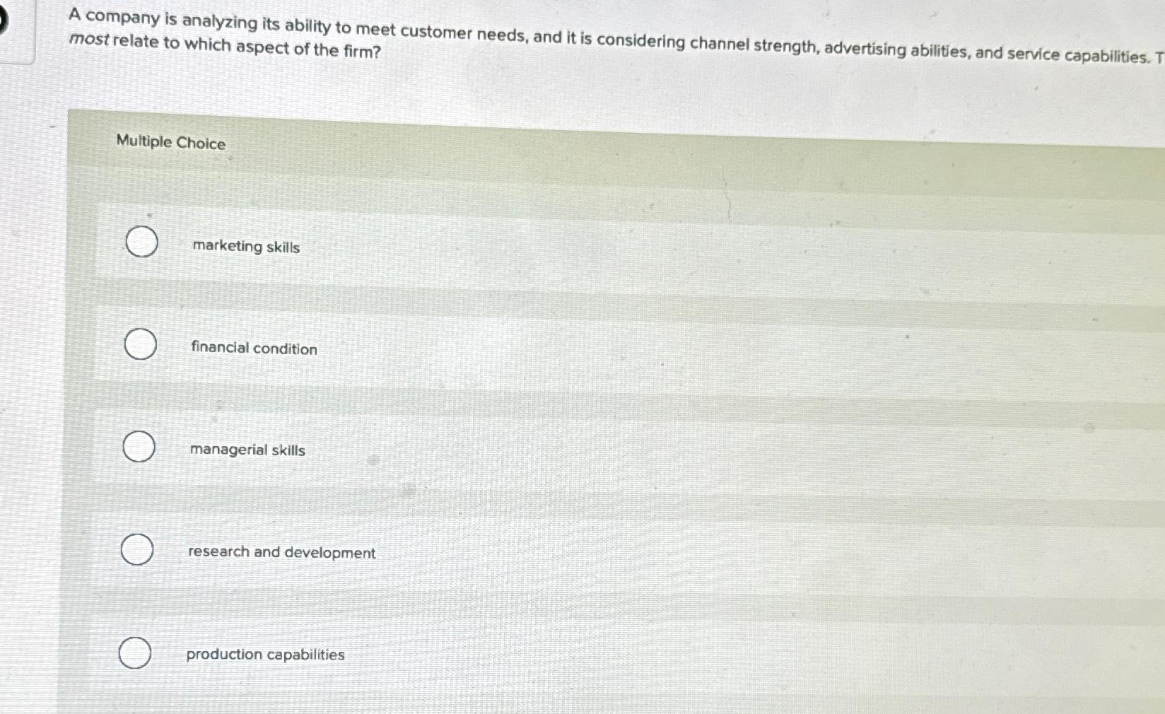Solved A company is analyzing its ability to meet customer | Chegg.com