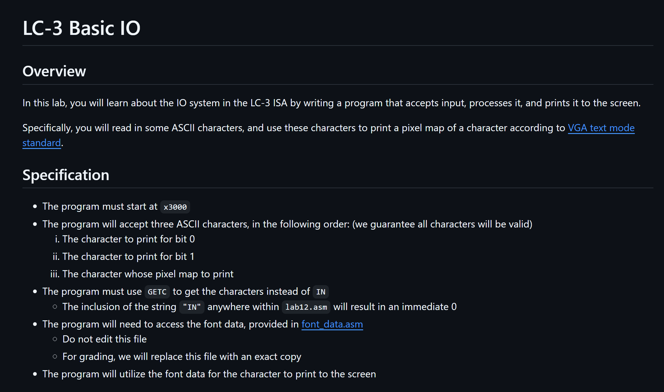 Solved LC-3 ﻿Basic IOOverviewIn this lab, you will learn | Chegg.com