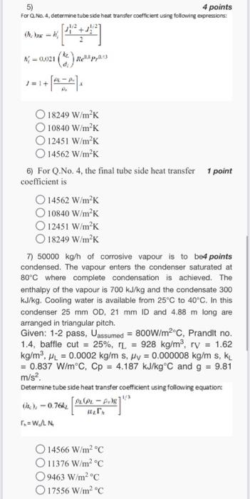 Solved 1) Dam baffle is used 2 points During subcooling | Chegg.com