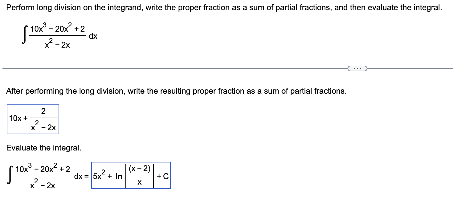 Solved Perform long division on the integrand, write the | Chegg.com