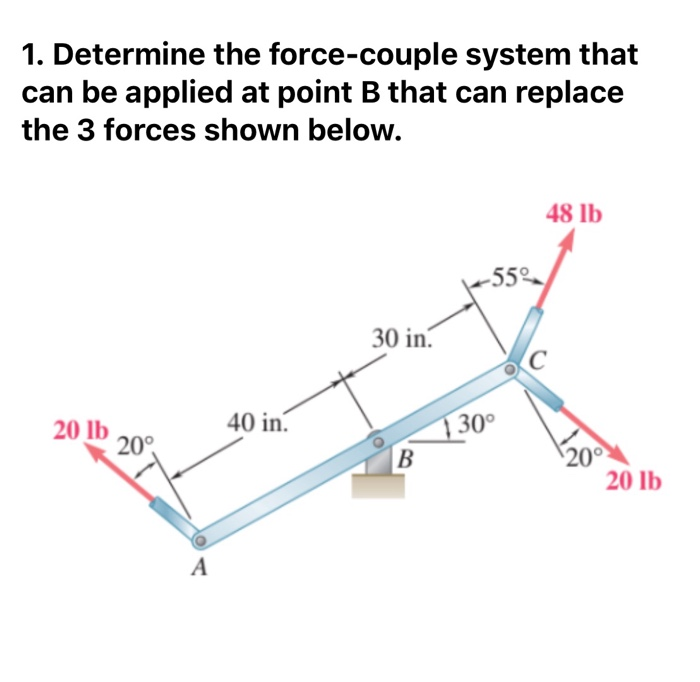 Solved 1. Determine the force-couple system that can be | Chegg.com