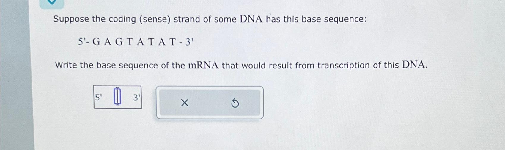 Solved Suppose the coding (sense) ﻿strand of some DNA has | Chegg.com