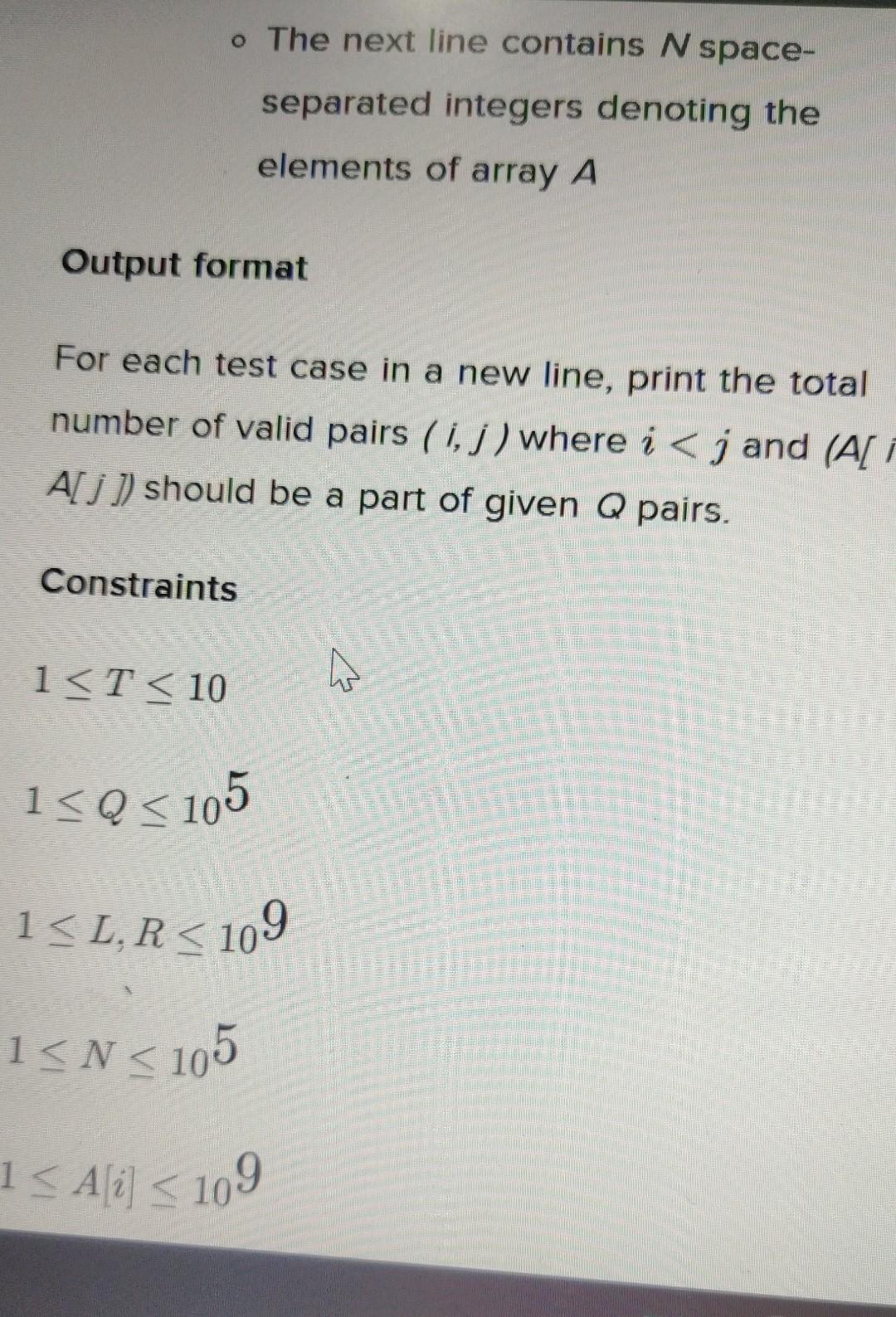 Solved Pair of pairs Given Q pairs in the form of (L,R) | Chegg.com