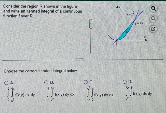 Solved Consider the region R shown in the figure and write | Chegg.com