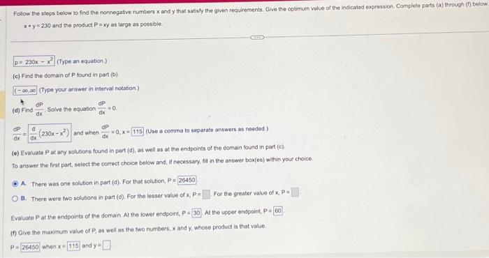 Solved Follow the steps below to find the nonnegative | Chegg.com