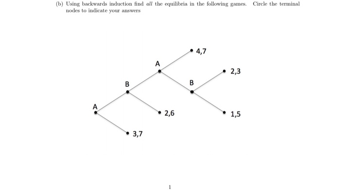 Solved (b) Using backwards induction find all the equilibria | Chegg.com