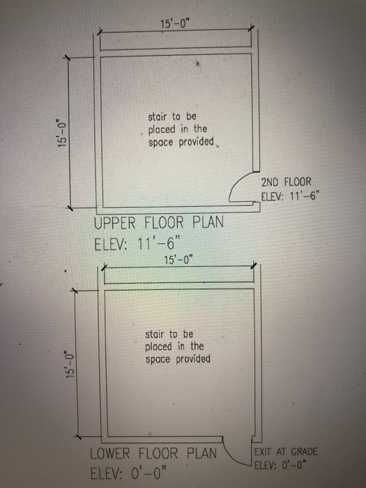 Solved Develop an exit stairway within the existing | Chegg.com