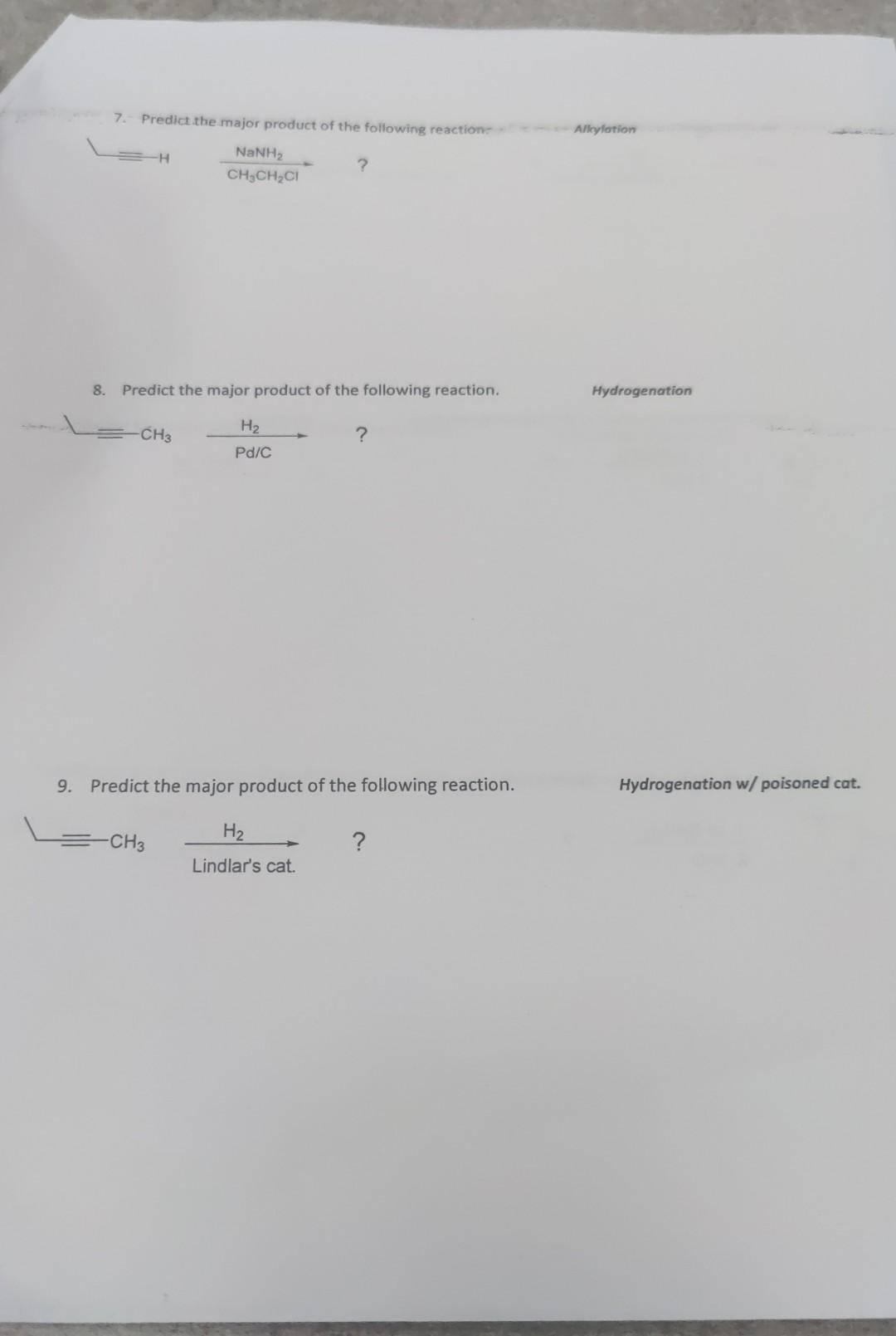 Solved 7. Predict the major product of the following | Chegg.com