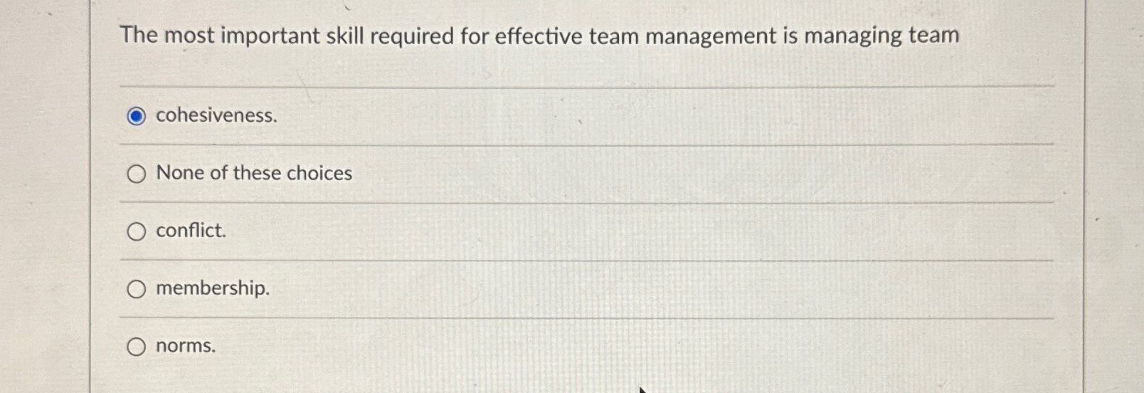 Solved The most important skill required for effective team | Chegg.com