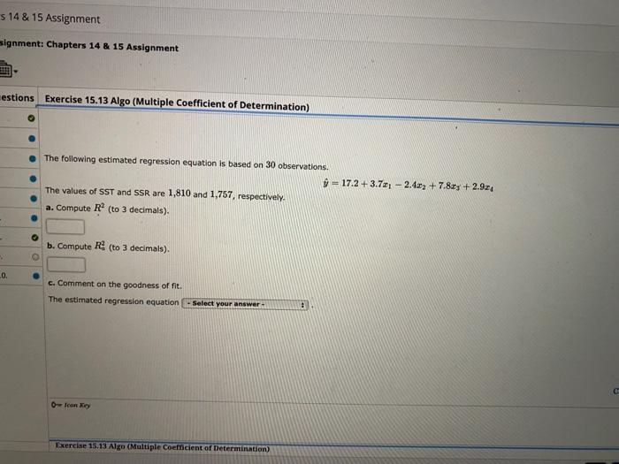 Solved 5 14 & 15 Assignment signment: Chapters 14 & 15 | Chegg.com