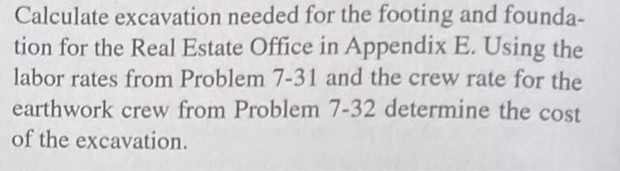 Calculate excavation needed for the footing and | Chegg.com