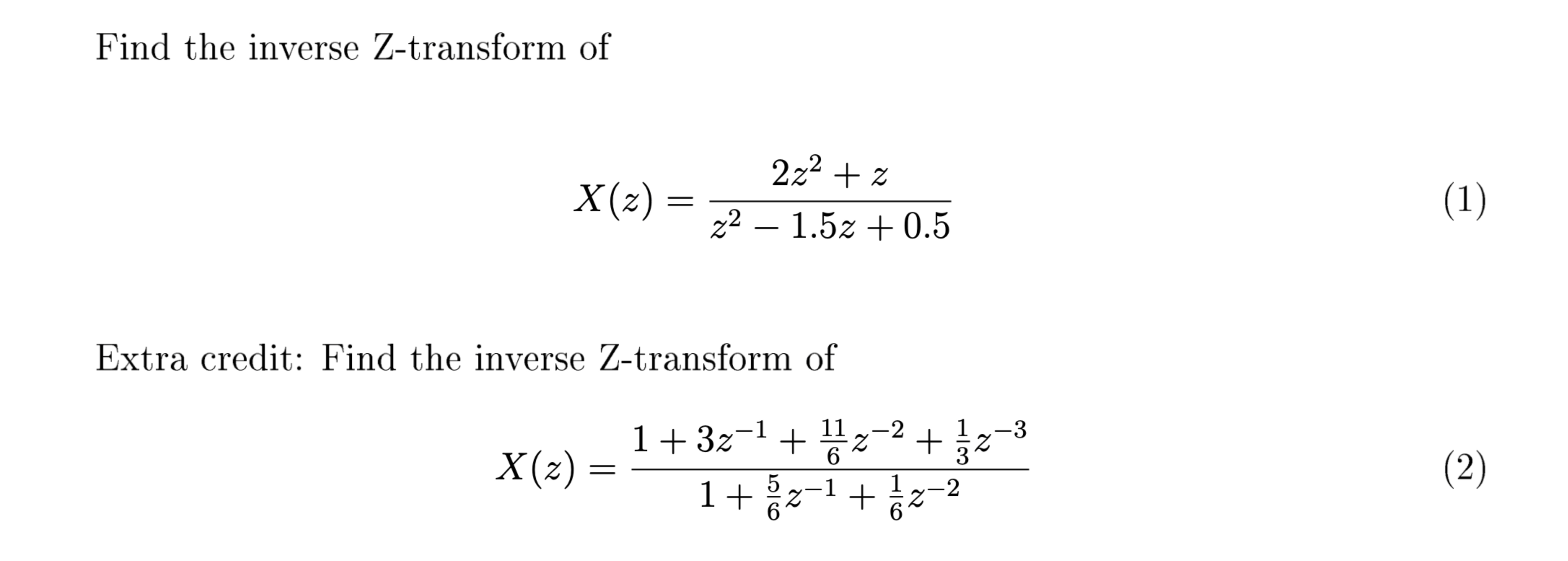 Solved Find The Inverse Z Transform
