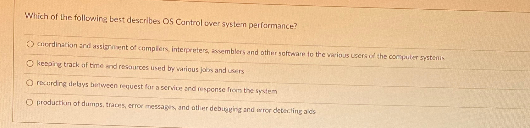 Solved Which of the following best describes OS Control over | Chegg.com