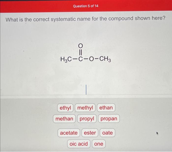 Solved What is the correct systematic name for the compound | Chegg.com