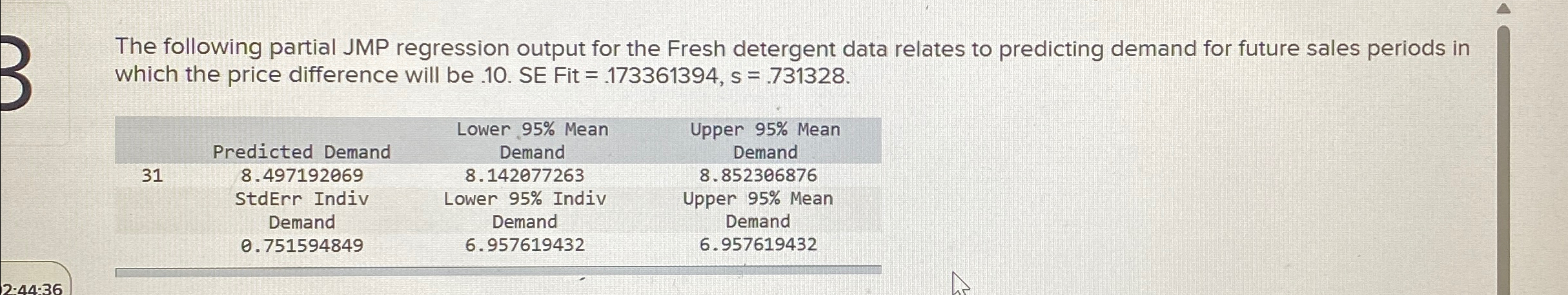 The following partial JMP regression output for the | Chegg.com