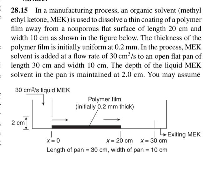 Solved 28.15 In a manufacturing process, an organic solvent | Chegg.com