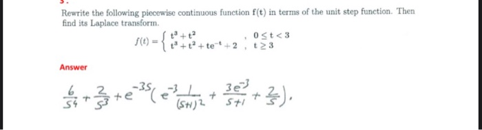 Solved 810) = { # +4+2 Rewrite the following piecewise | Chegg.com