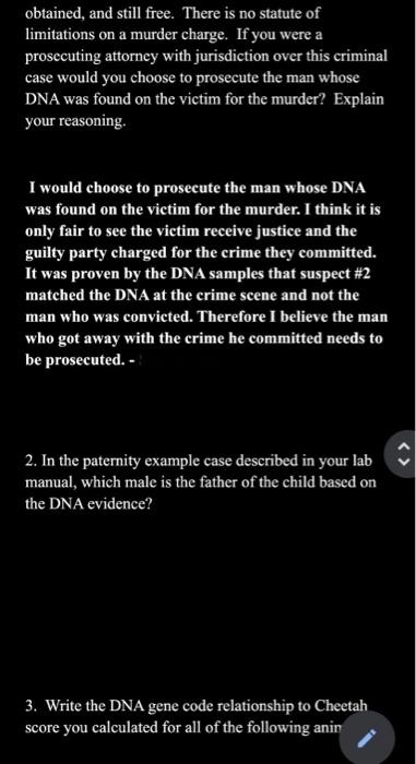 Solved 3. Write the DNA gene code relationship to Cheetah | Chegg.com