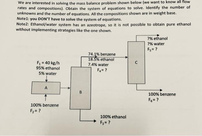 Solved We are interested in solving the mass balance problem | Chegg.com