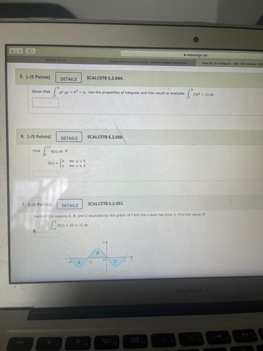 Solved GOD webassin 5. (-/5 Points DETAILS SCALCETS 5.2.044. | Chegg.com Solved GOD webassin 5. (-/5 Points DETAILS SCALCETS 5.2.044. | Chegg.com