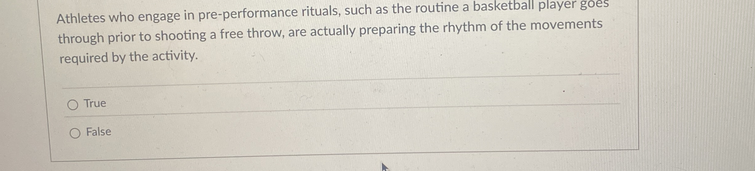 Solved Athletes who engage in pre-performance rituals, such | Chegg.com