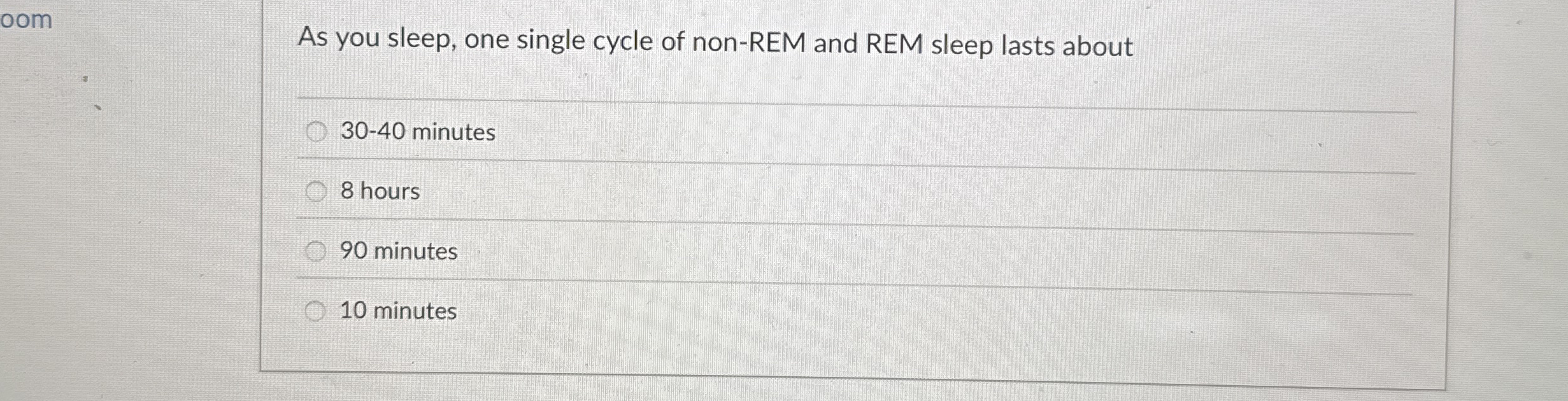 Solved oomAs you sleep, one single cycle of non-REM and REM | Chegg.com