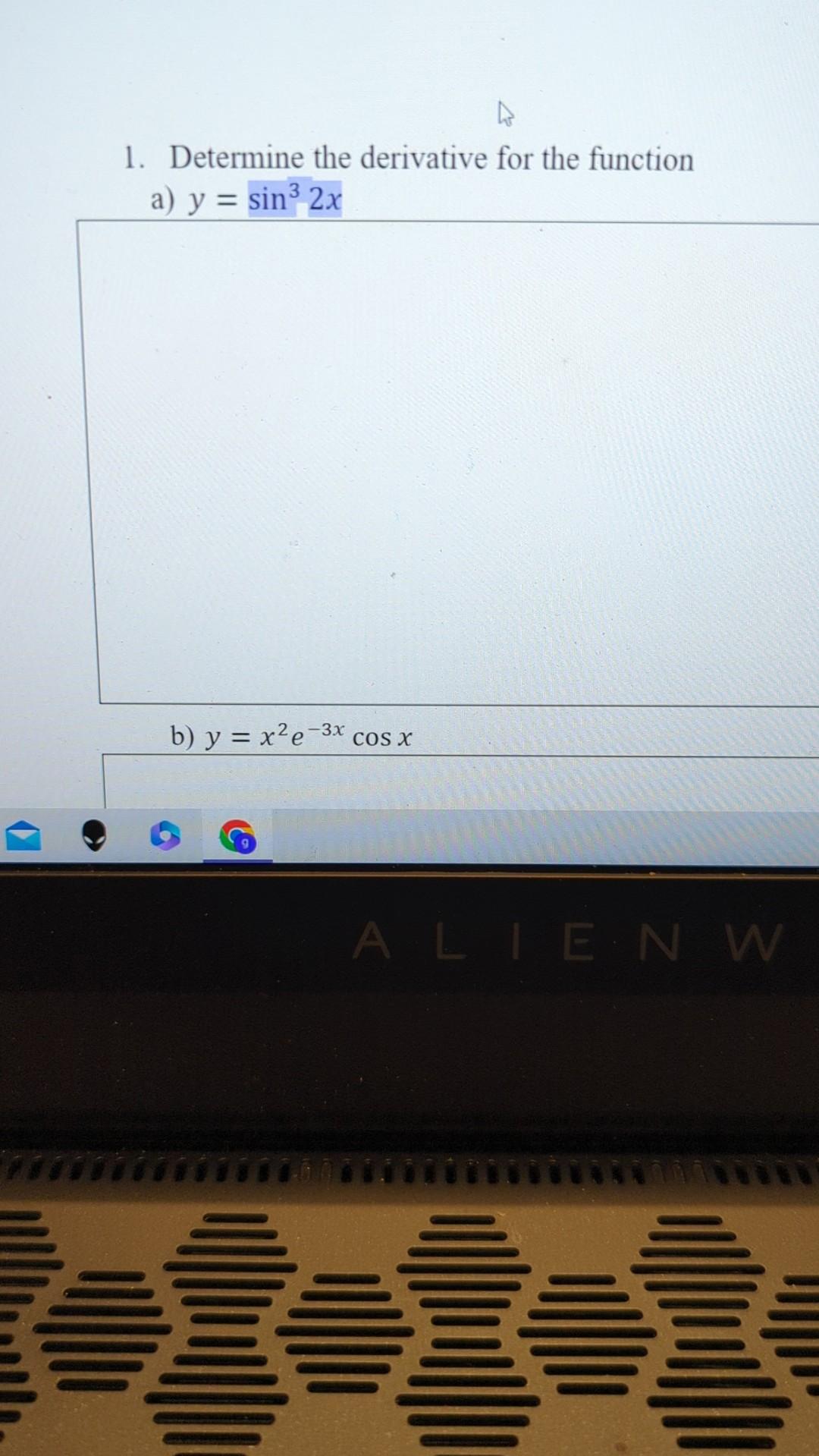 solved-1-determine-the-derivative-for-the-function-a-chegg