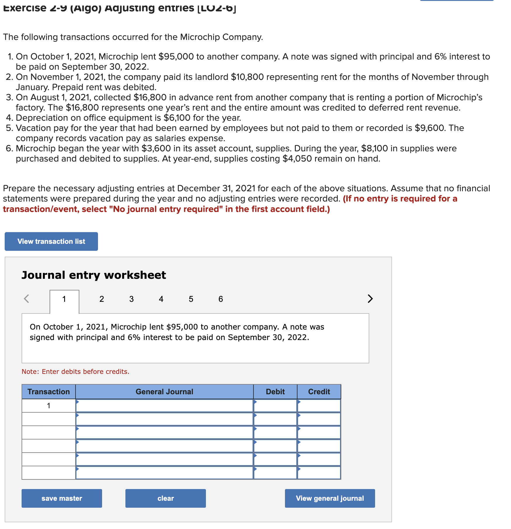 Solved Exercise 2-9 (Algo) ﻿Adjusting entries [LO2-6]The | Chegg.com