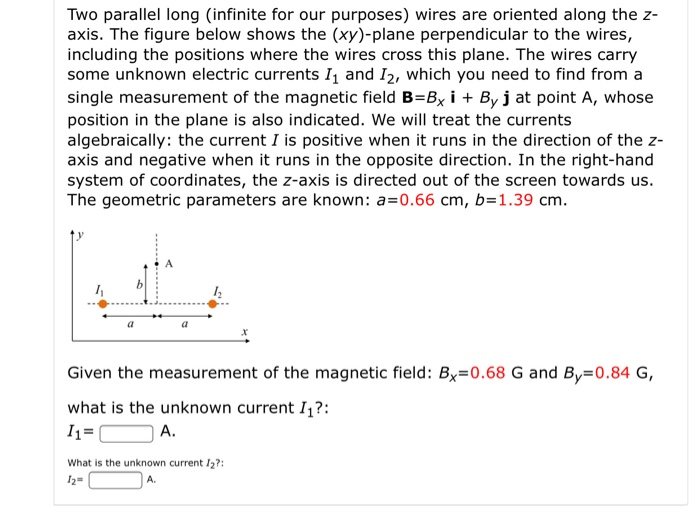 Solved Two parallel long (infinite for our purposes) wires | Chegg.com