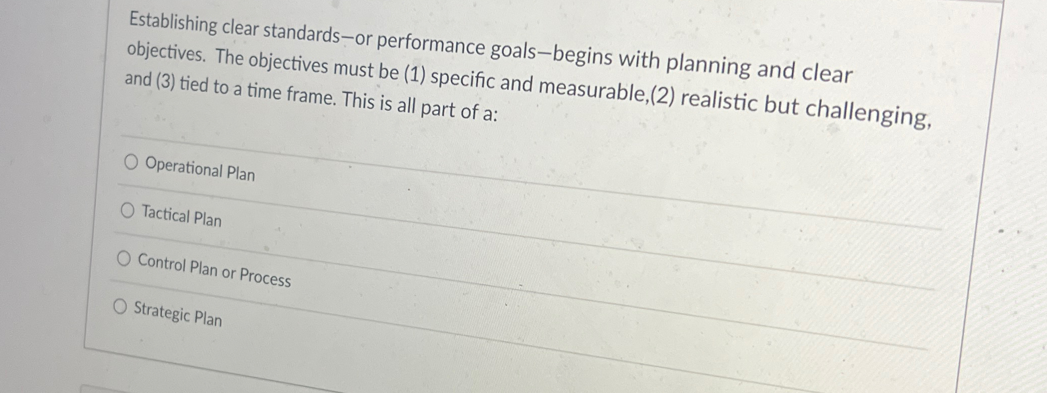Solved Establishing clear standards-or performance | Chegg.com