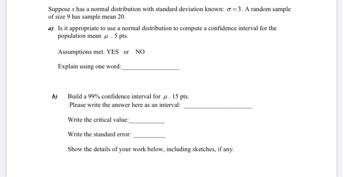Solved Suppose x has a normal distribution with standard | Chegg.com