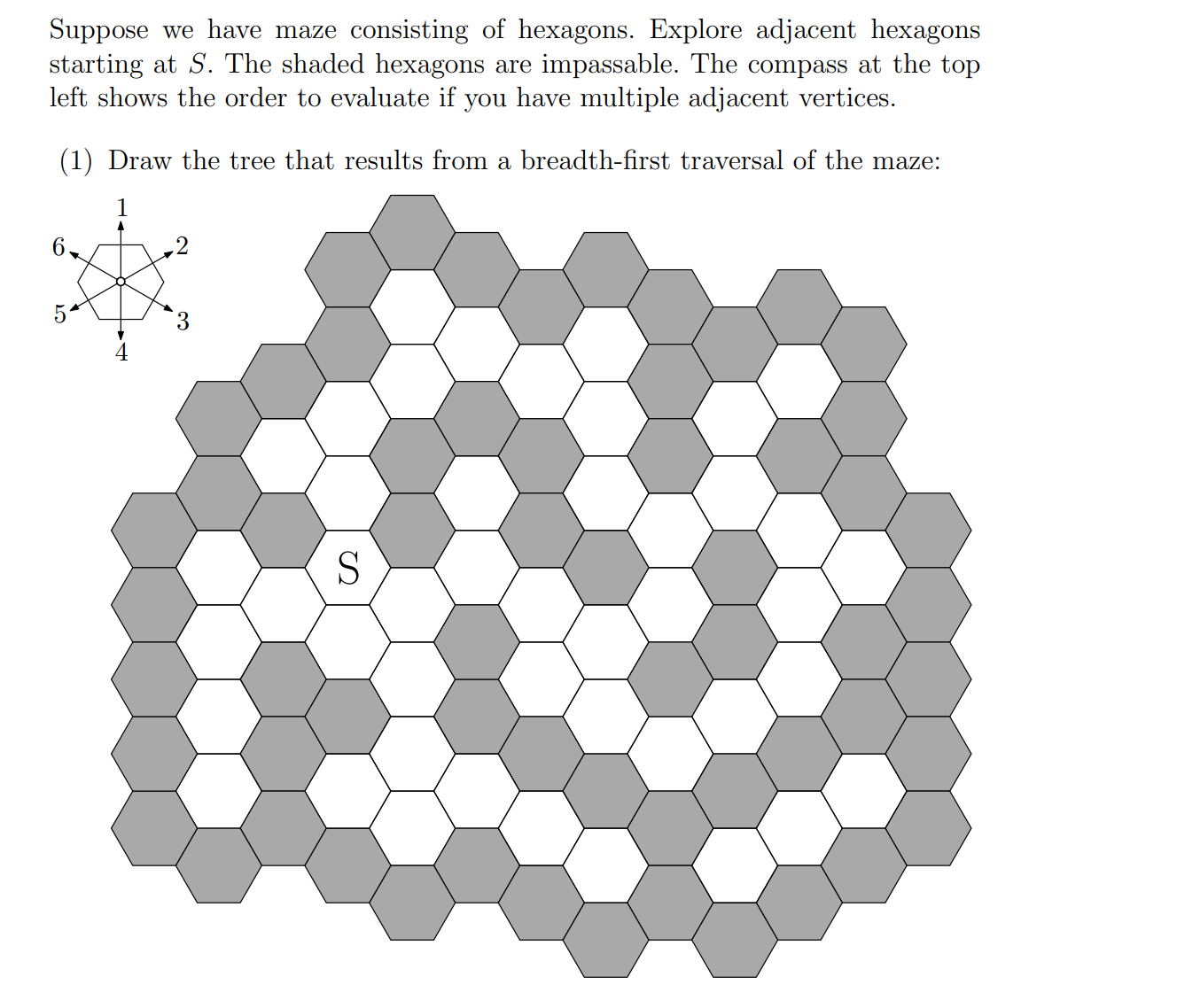 Solved Suppose we have maze consisting of hexagons. Explore | Chegg.com