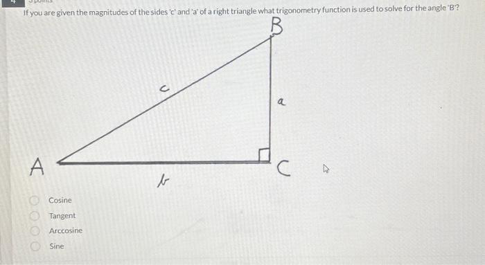 Solved Cosine Tangent Arccosine Sine
