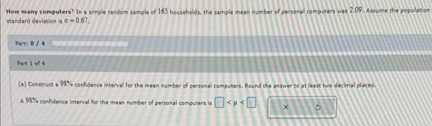 Solved How many computers? In a simple random sample of 165 | Chegg.com