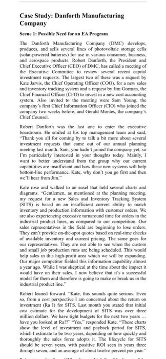 Solved Case Study: Danforth Manufacturing Company Scene 1: | Chegg.com
