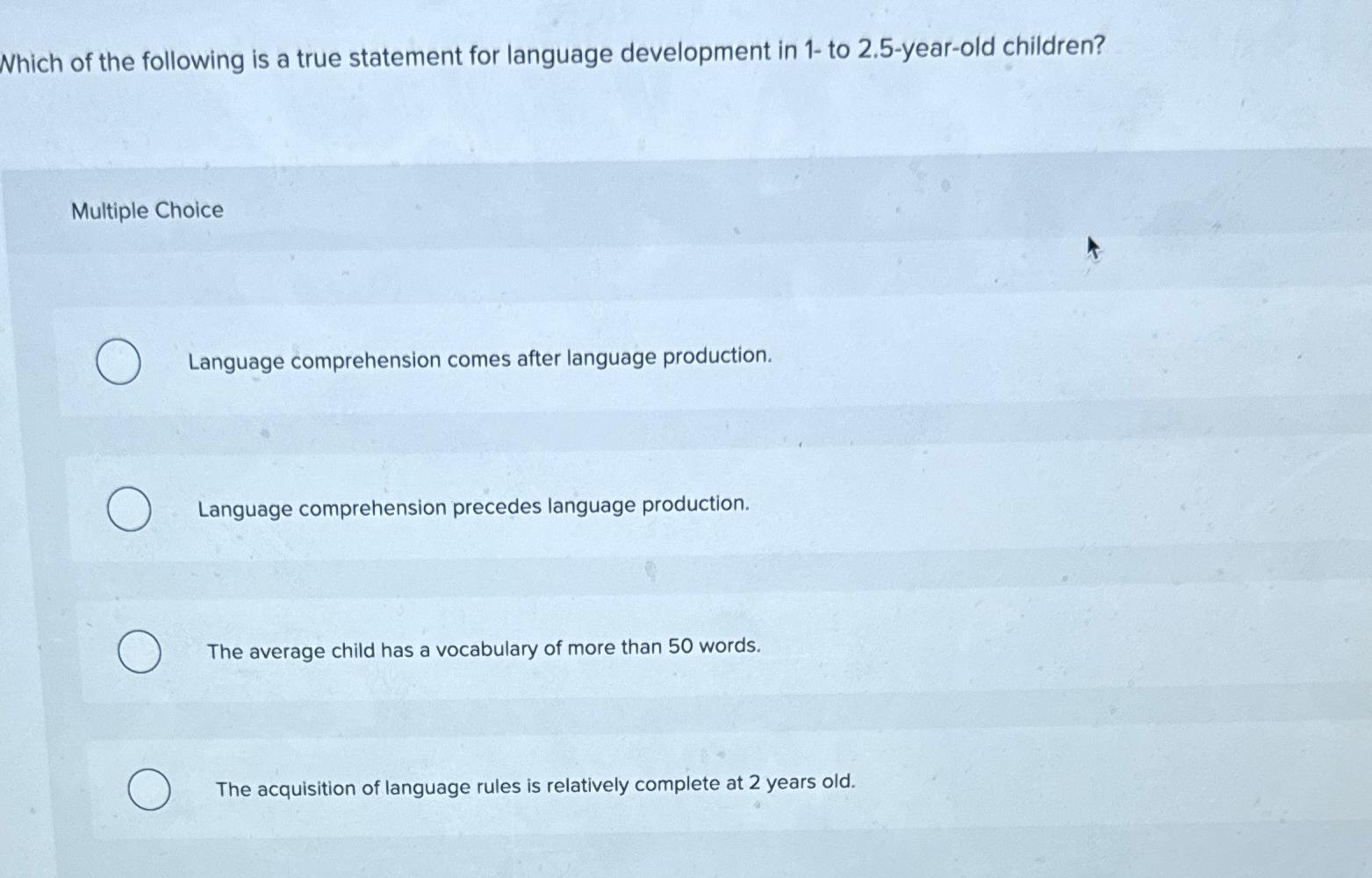 Solved Which of the following is a true statement for | Chegg.com