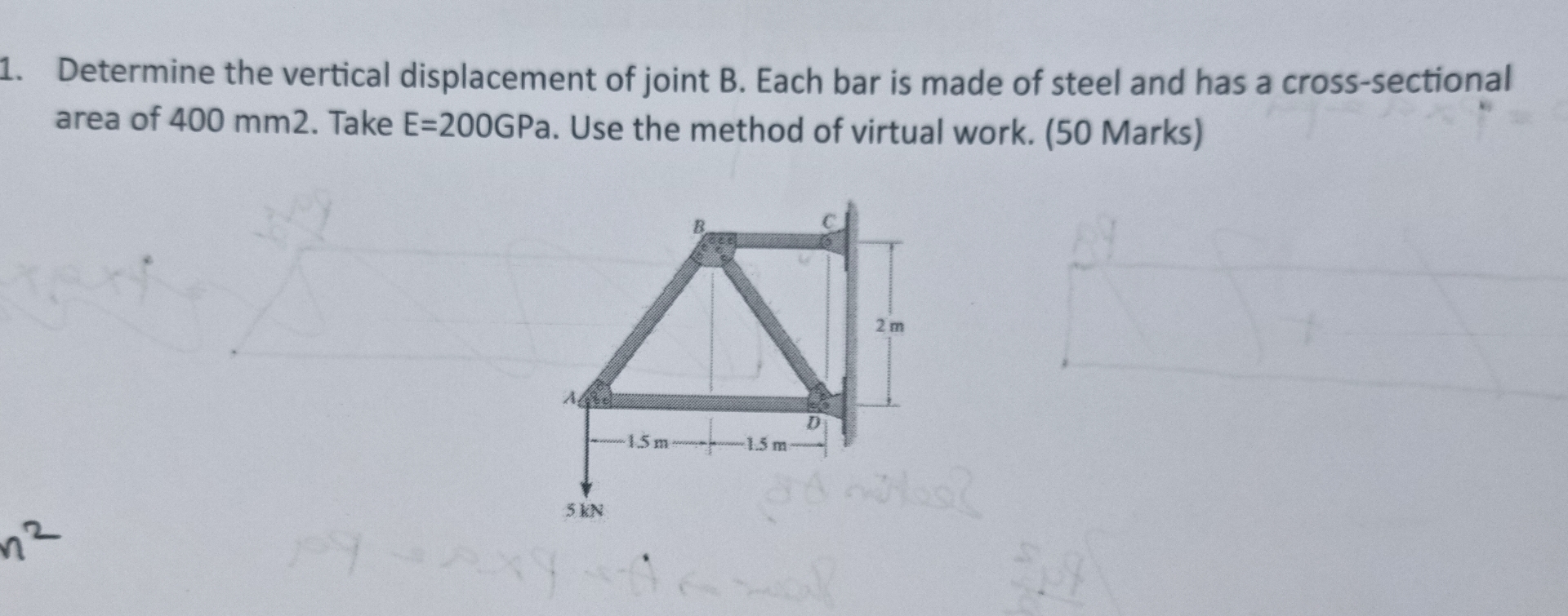 Solved Determine the vertical displacement of joint B. ﻿Each | Chegg.com