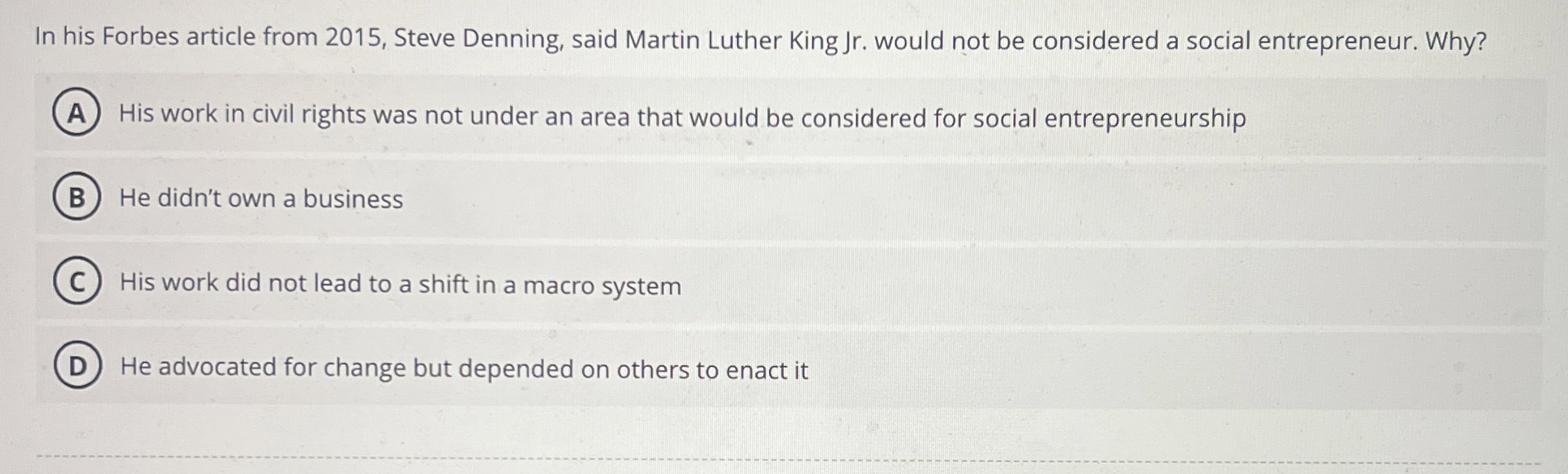 Solved In his Forbes article from 2015, ﻿Steve Denning, said | Chegg.com